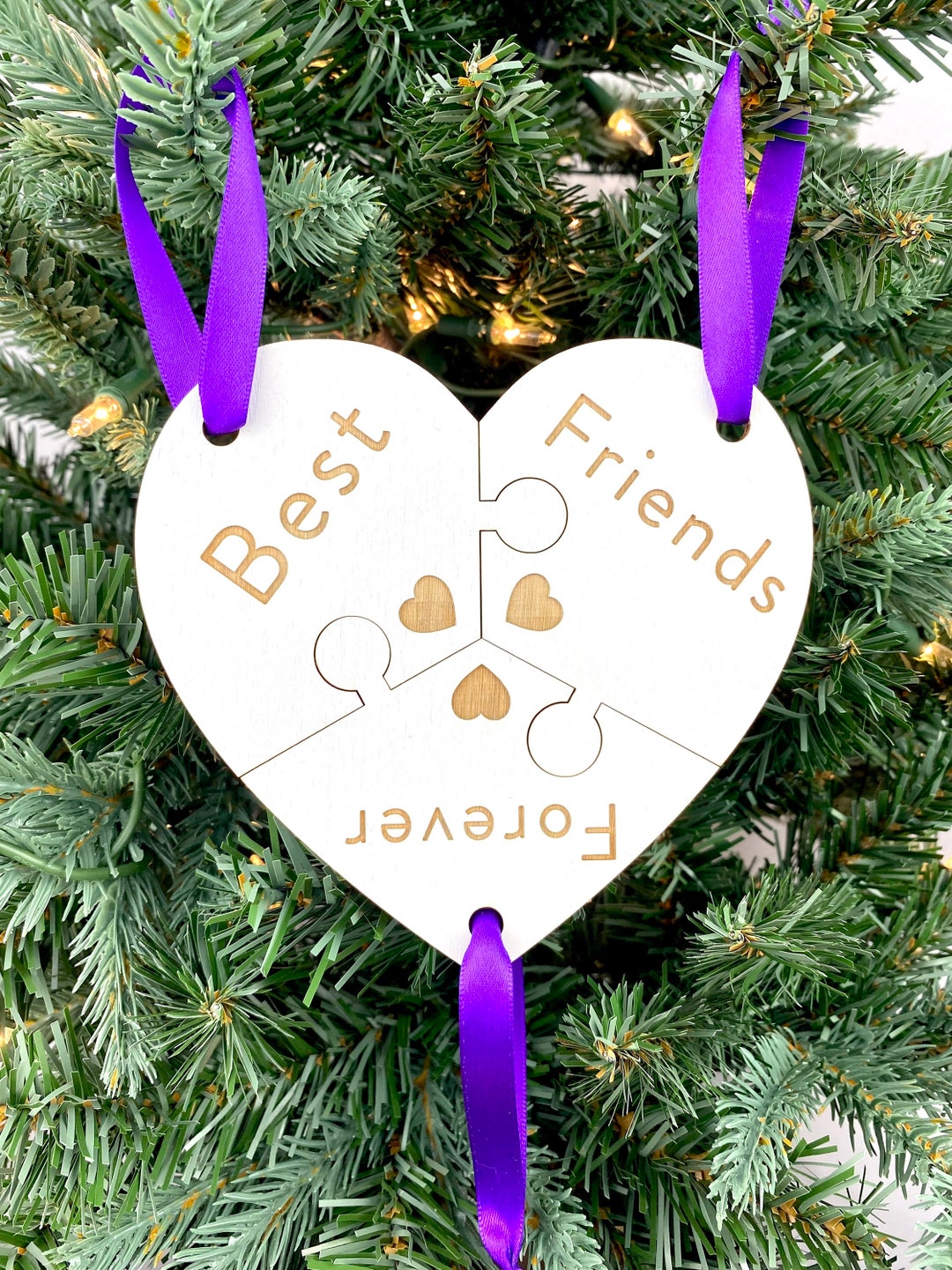 Best Friends Forever Heart Ornament | Three Piece Ornament | 90s Themed ...