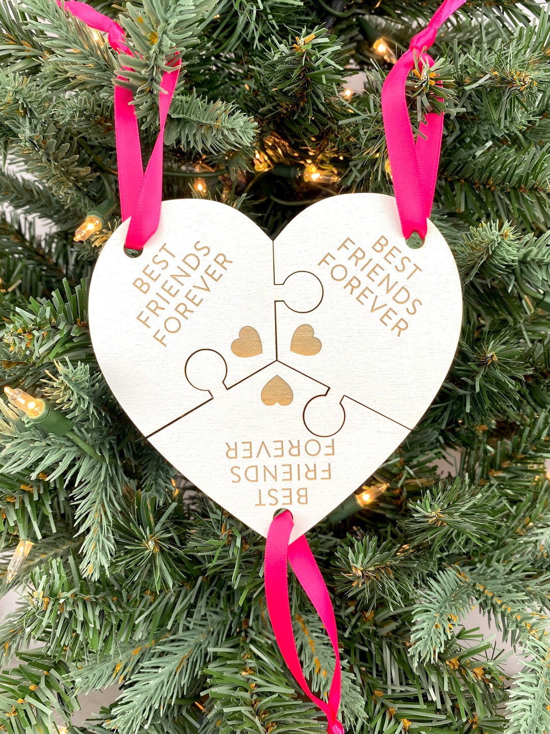 Best Friends Forever Heart Ornament | Three Best Friend Ornament | 90s ...