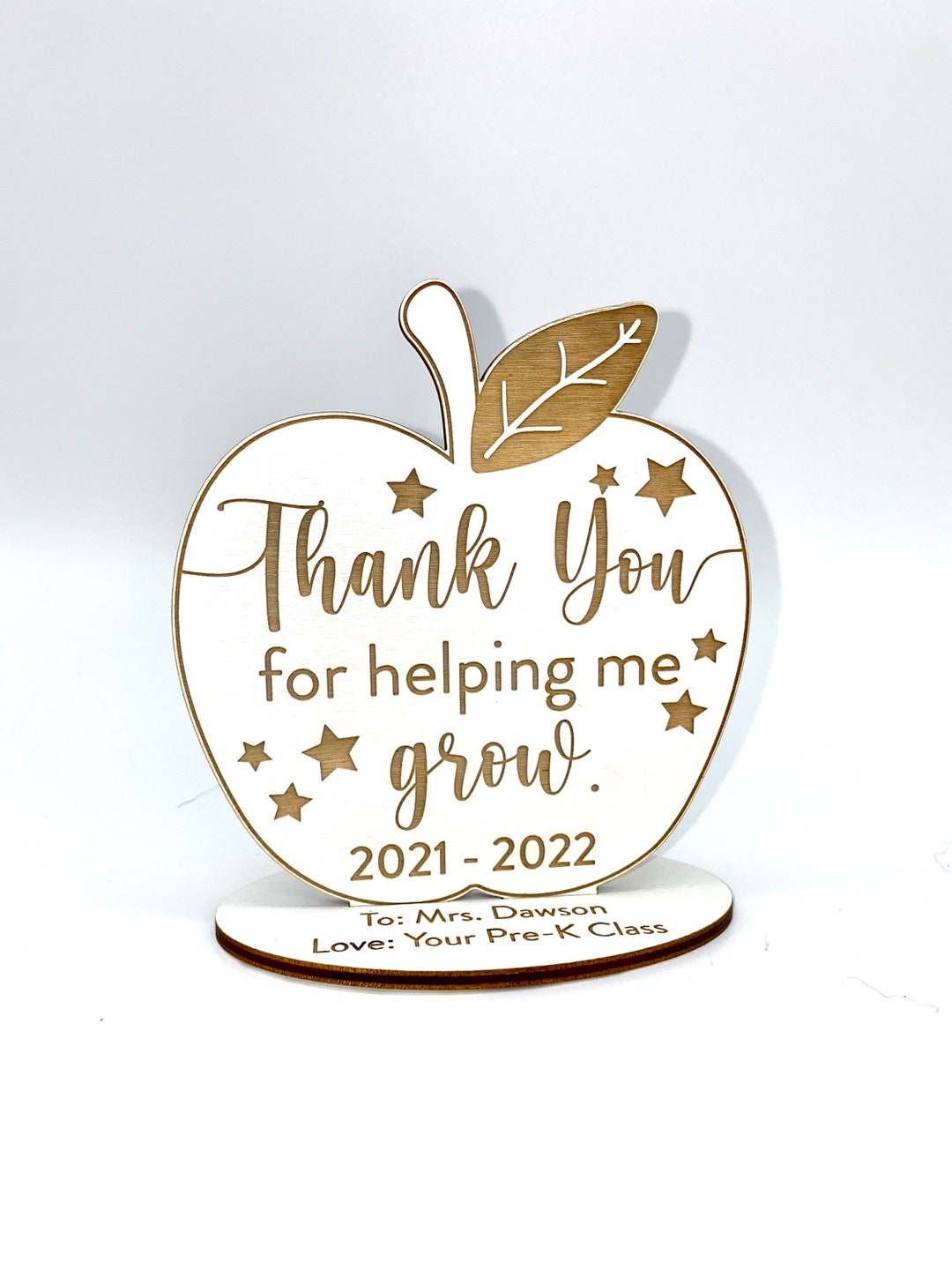 Teacher Appreciation Gift Desk Apple / Thank You for Helping Me Grow ...