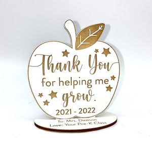Teacher Appreciation Gift Desk Apple / Thank You for Helping Me Grow ...