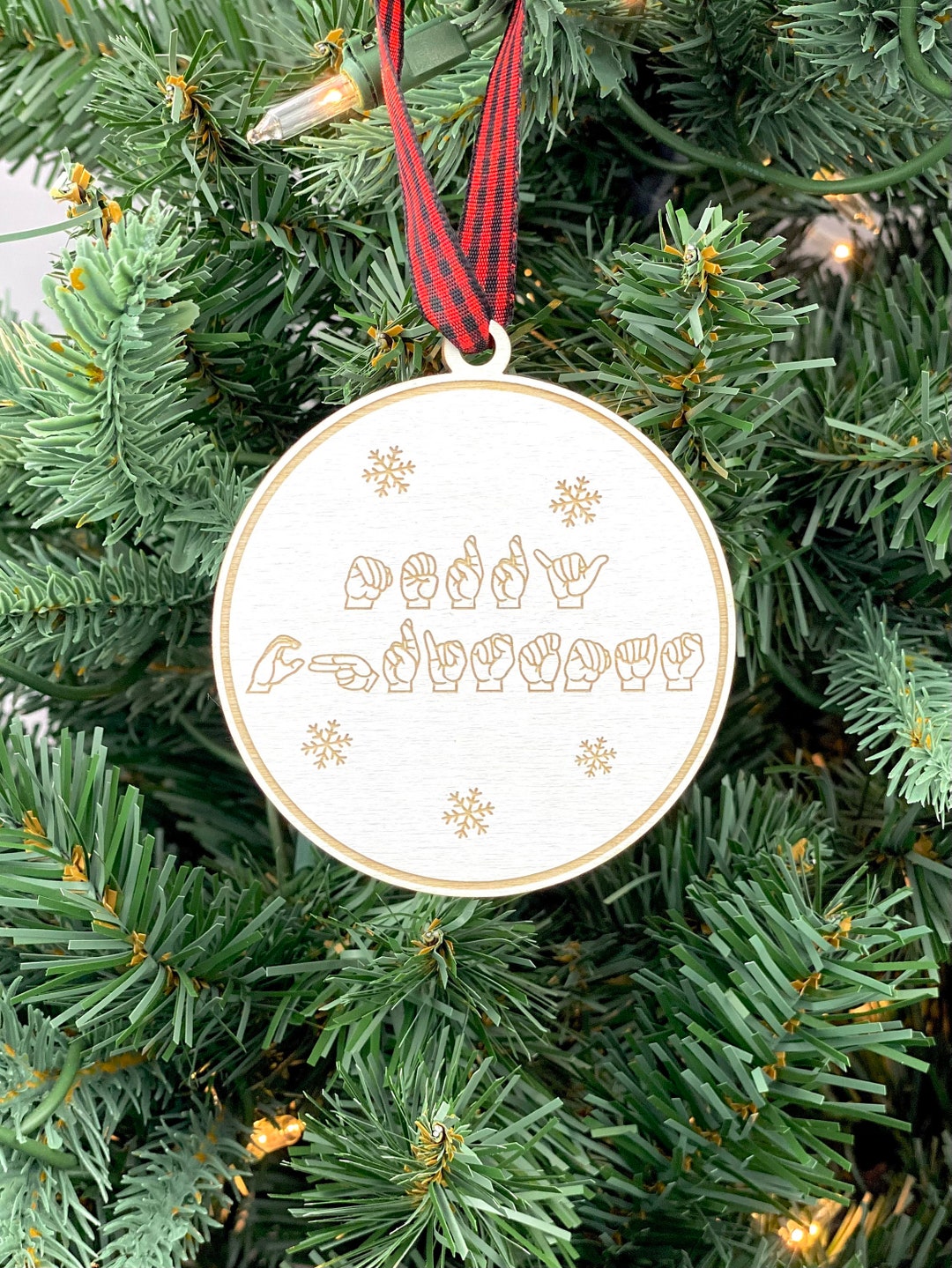 ASL Merry Christmas Ornament | Sign Language Ornament | ASL Ornament ...