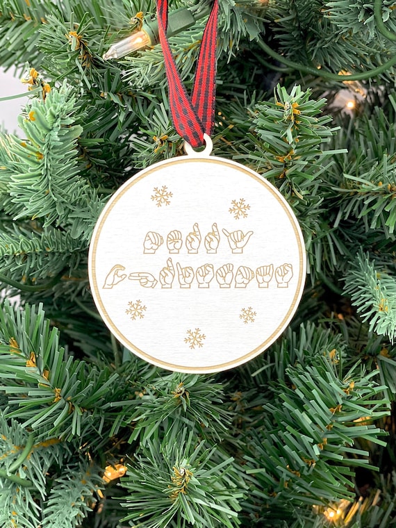 ASL Merry Christmas Ornament Sign Language Ornament ASL - Etsy