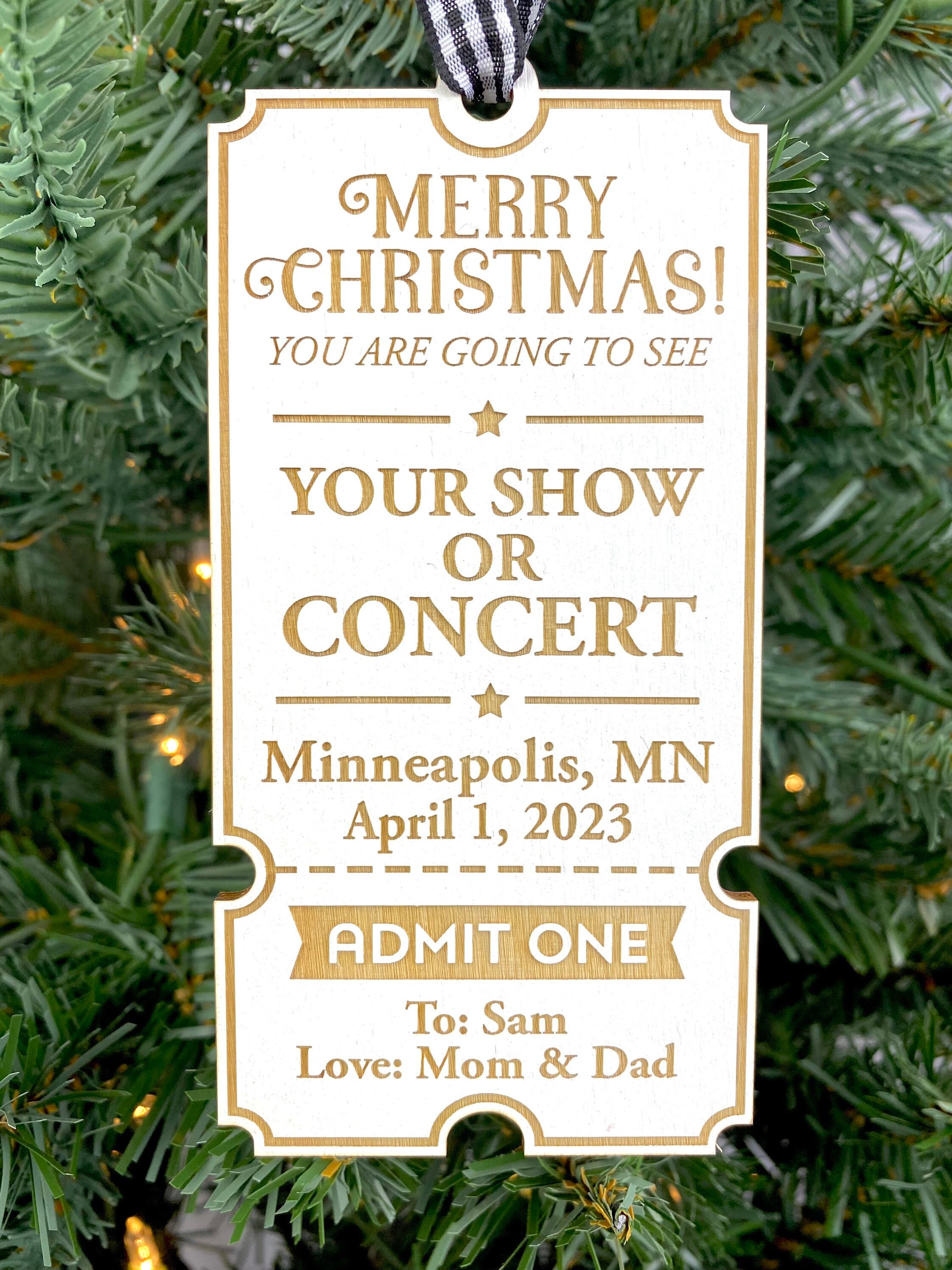 Custom Admit One Ticket Ornament Ticket Ornament - Etsy