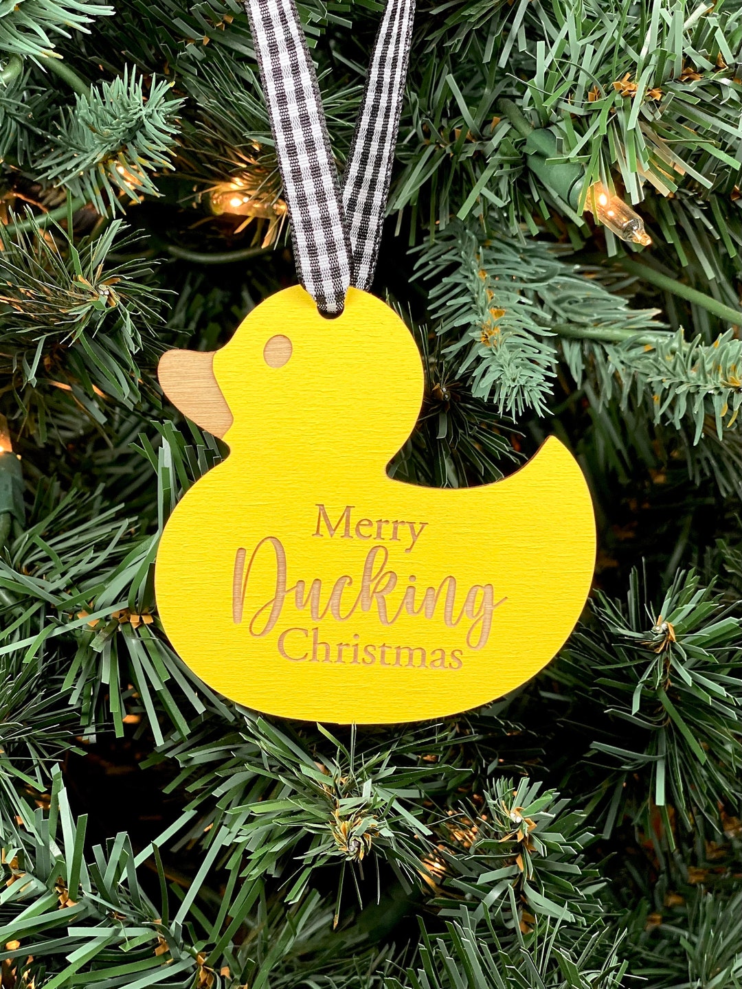 Merry Ducking Christmas Ornament Rubber Duck Ornament Ducky Ornament ...
