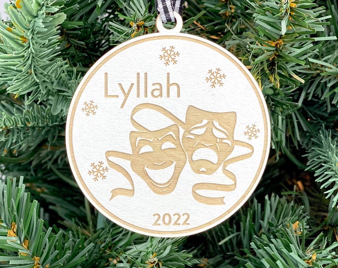 Hand-crafted Wooden Comedy Tragedy Theater Drama Ornament. - Etsy