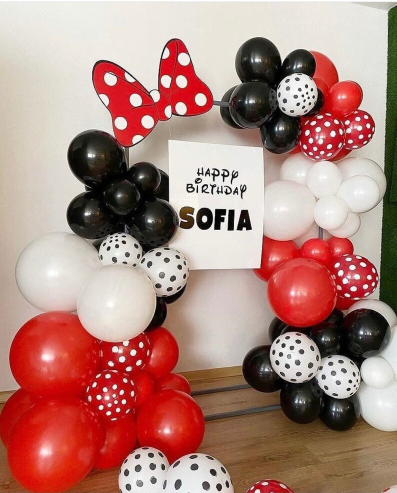 Minnie Mouse Theme Balloon Garland Kit 1st Birthday Balloon - Etsy Canada