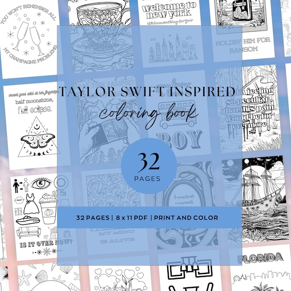 Tortured Poets Department Coloring Book - Etsy