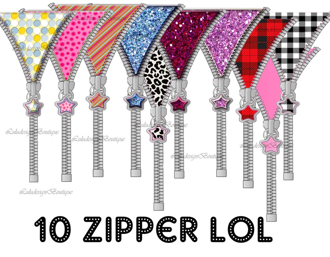Kit Digital Zipper LOL Scrapbook. 10 PNG files. | Etsy
