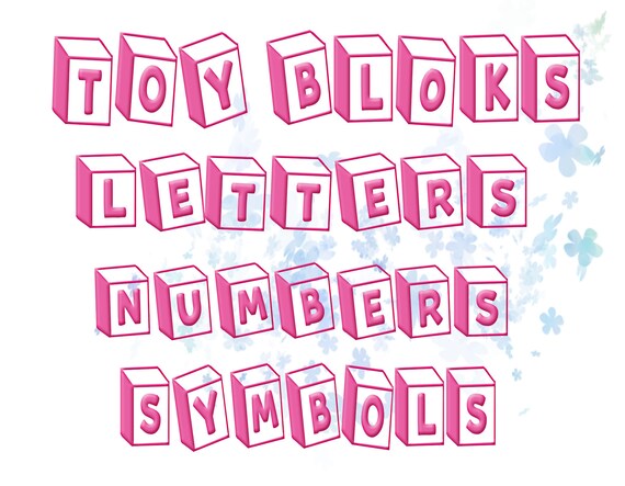 Toy Blocks font40 png files Toy Blocks patterned alphabet | Etsy