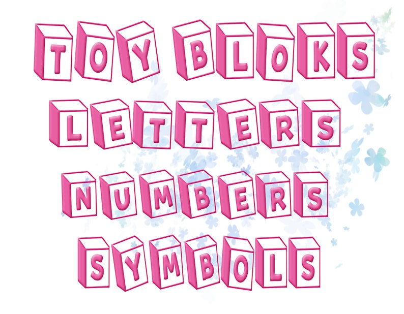 Toy Blocks font40 png files Toy Blocks patterned alphabet | Etsy