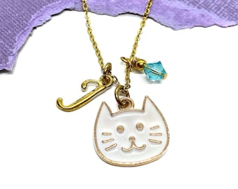 Cat Face Necklace - Etsy