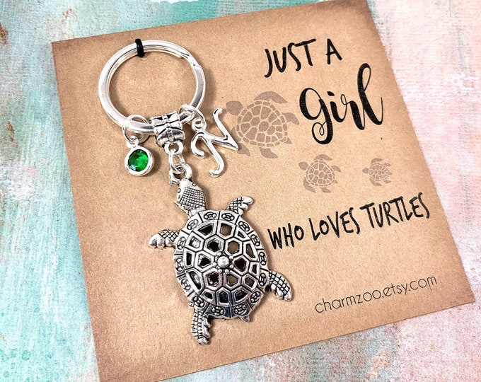 Sea Turtle Keychain, Turtle Key Ring, Personalized Key Chain, Just a ...