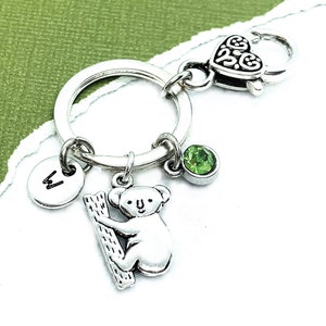 Koala Keychain, Initial Keychain, Koala Keyring, Koala Gifts for Kids ...