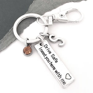 Driver Keychain, Drive Safe Key Chain, New Driver Gift, Initial Keyring ...