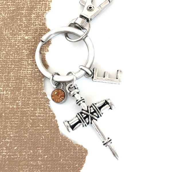 Cross Keychain - Etsy