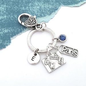 Paris Keychain, Paris Key Chain, Paris Travel Keychain, Suitcase ...