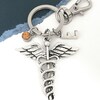 Silver Anatomy Heart Stethoscope Caduceus Charm Keychain Medical School ...