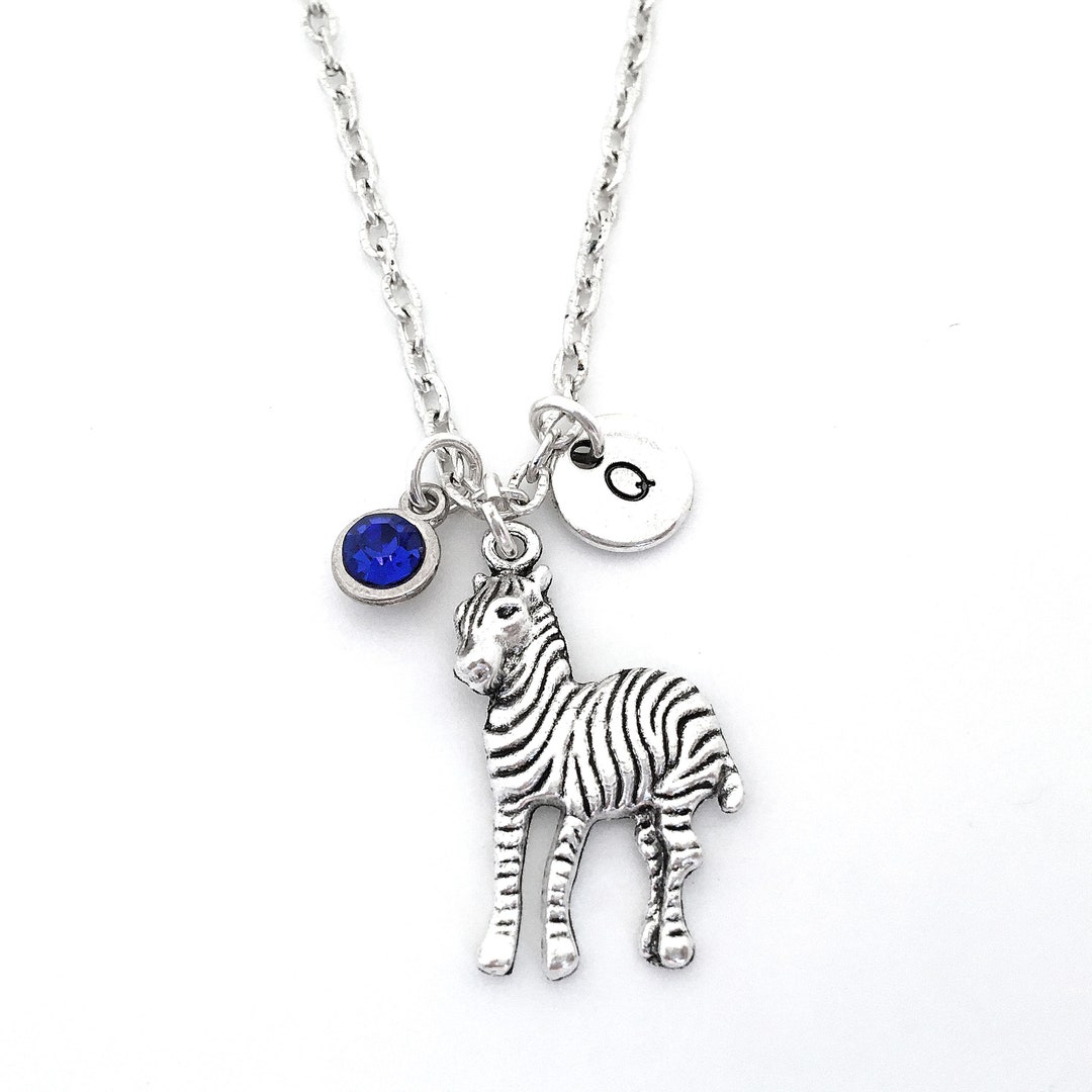 Zebra Necklace, Zebra Pendant, Zebra Jewelry, Zebra Gifts, Personalized ...