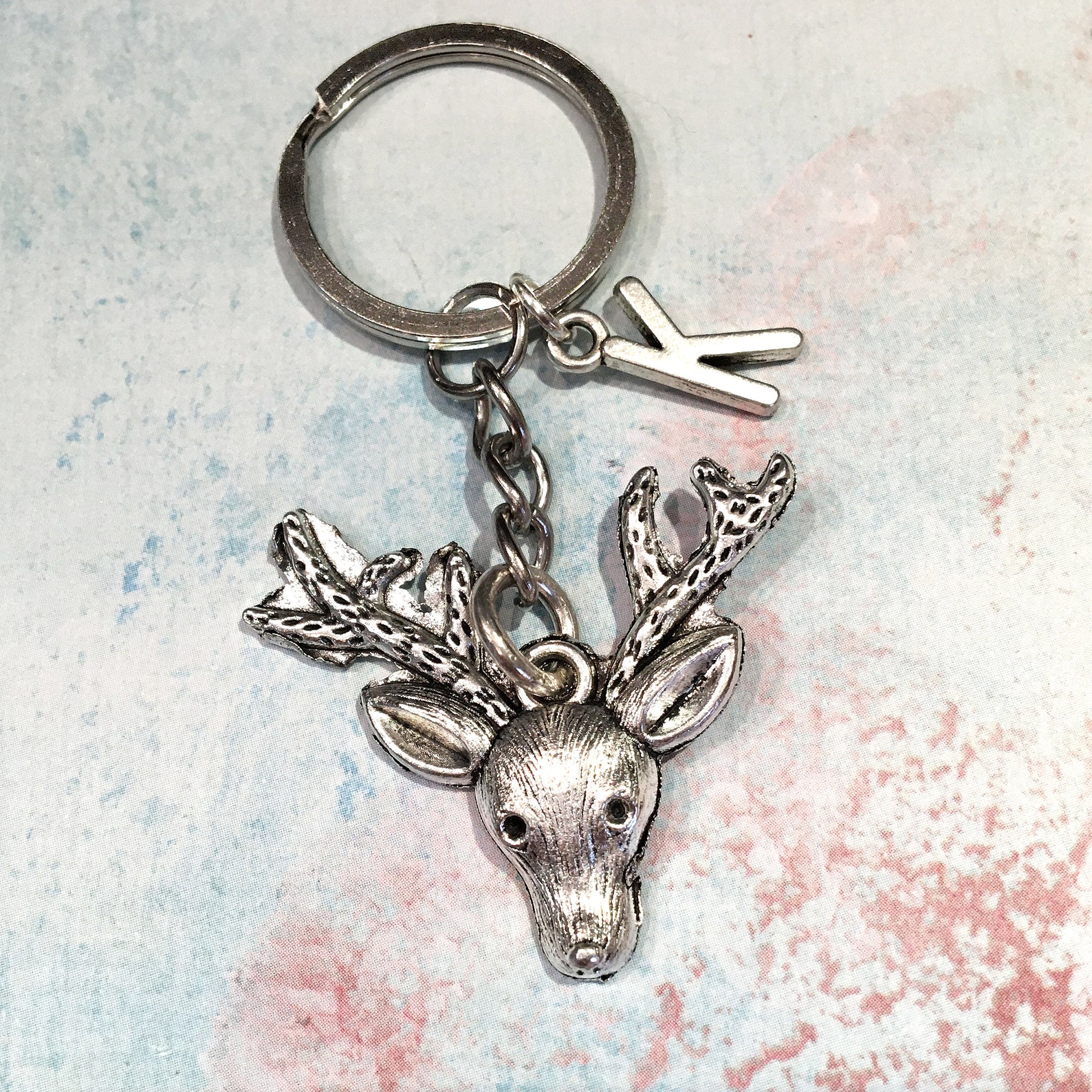 Deer Keychain Deer Gifts Initial Keyring Deer Hunting Gift | Etsy