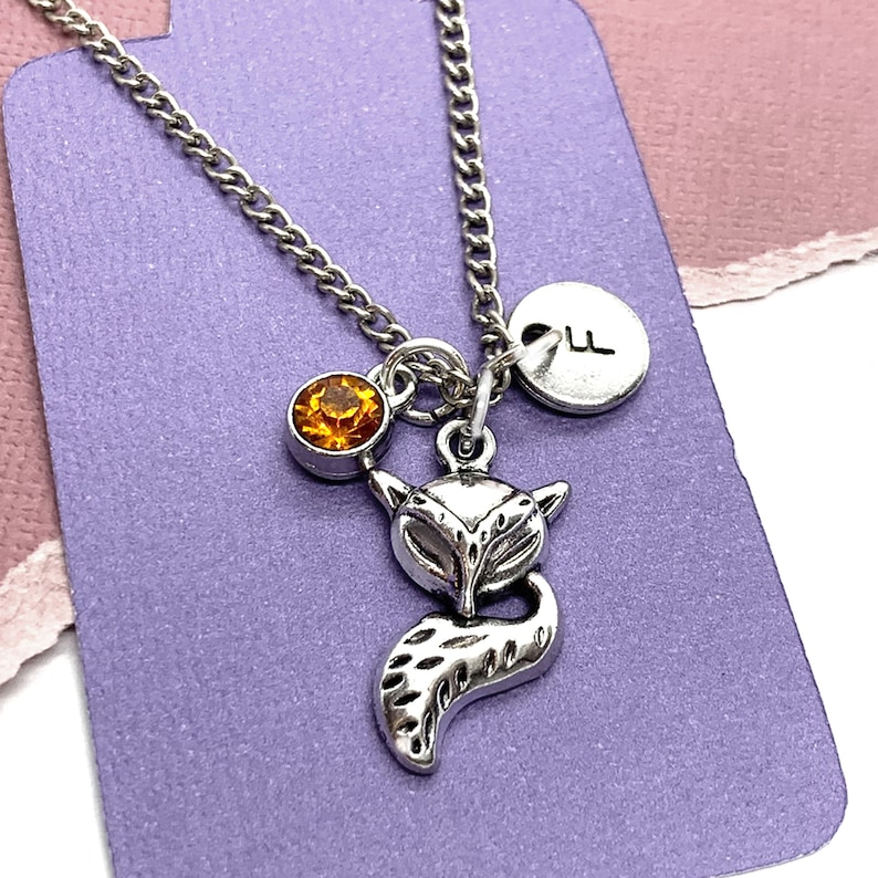 Fox Necklace for Women Initial Pendant Fox Charm Jewelry | Etsy