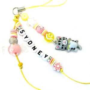 Kitty Cat Phone Charm, Name Phone Charm, Personalized Phone Accessories ...