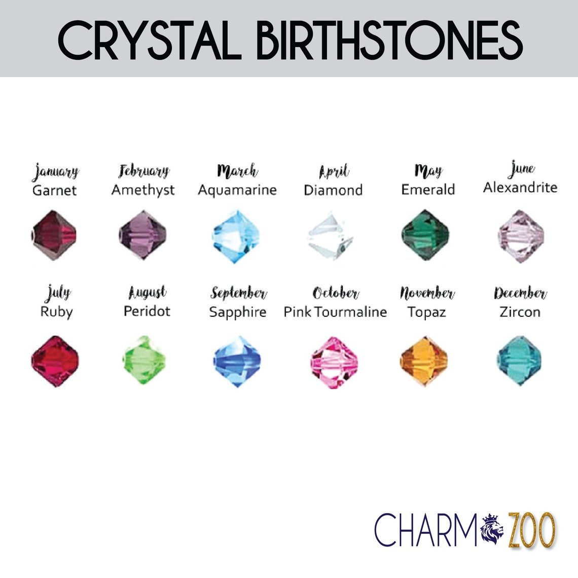 Add A Birthstone, Add A Rhinestone Birthstone Charm, Add A Swarovski ...