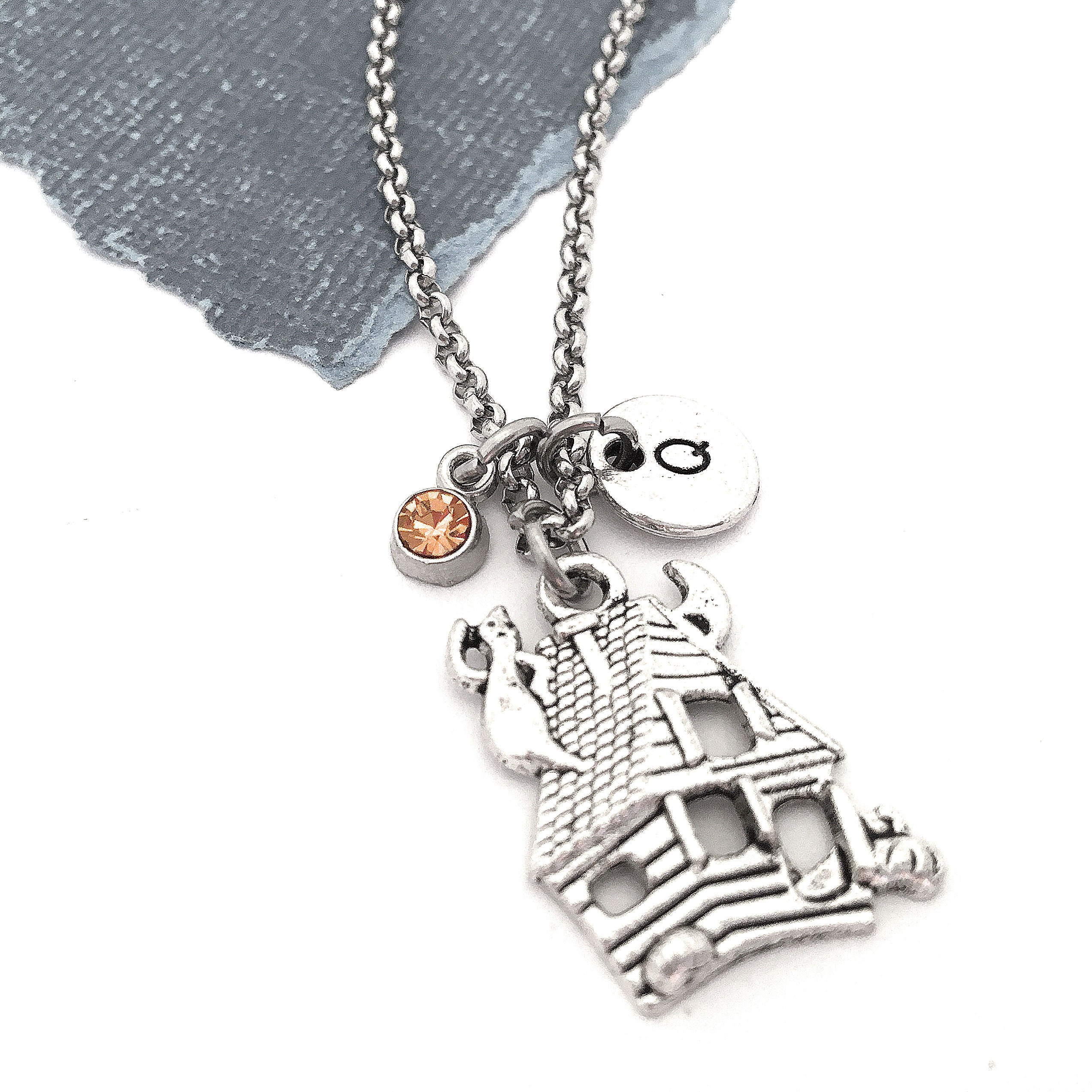 Haunted House Necklace, Haunted Mansion Necklace, Haunted House Pendant ...
