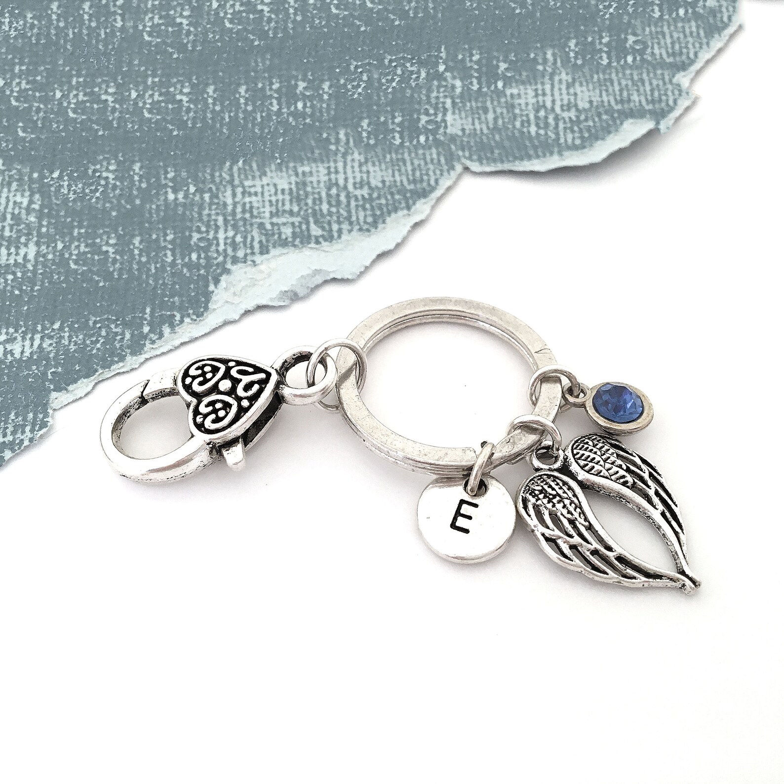 Angel Wing Keychain Guardian Angel Keychain Silver Angel - Etsy