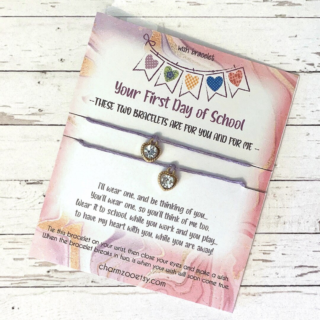 First Day of School Bracelet Set, Back to School Anxiety Bracelet ...