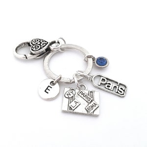 Paris Keychain, Paris Key Chain, Paris Travel Keychain, Suitcase ...