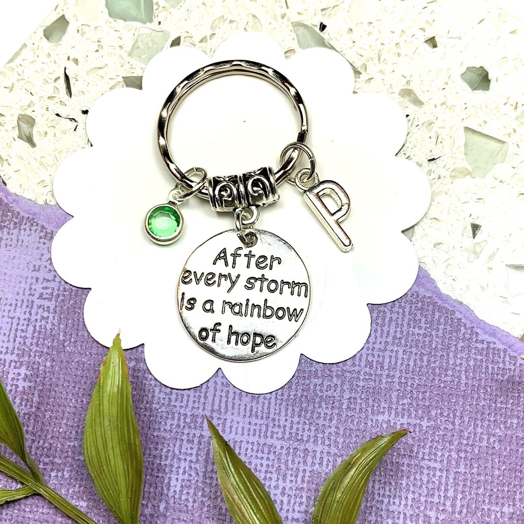 Rainbow of Hope Keychain, Encouragement Gift, Quote Key Chains ...