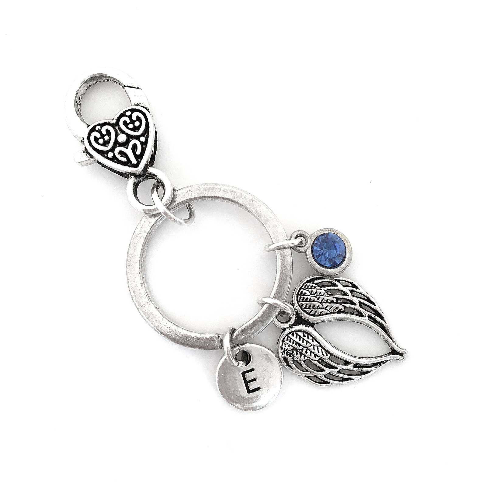 Angel Wing Keychain Guardian Angel Keychain Silver Angel - Etsy