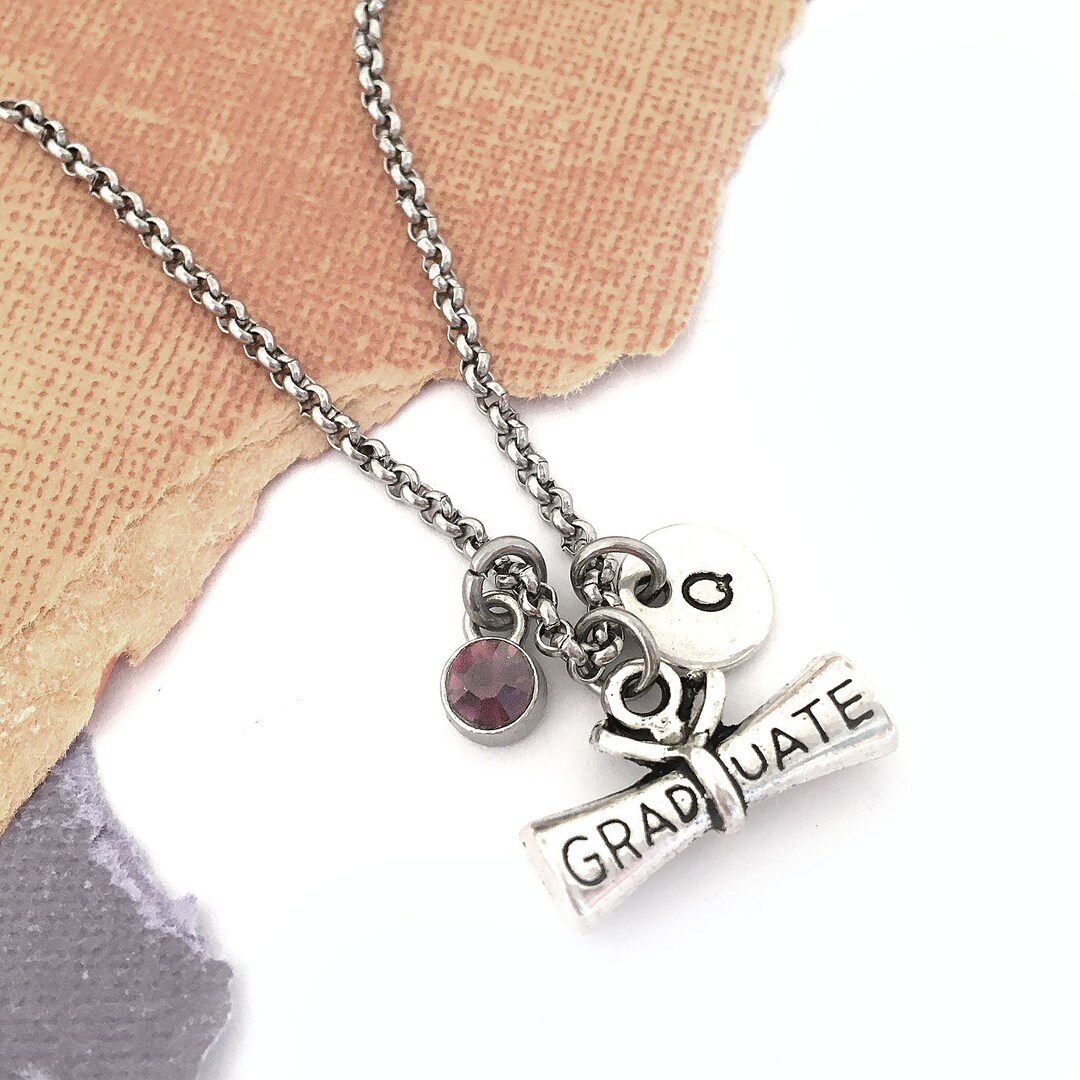 Graduate Charm Necklace, Diploma Charm Necklace, Diploma Jewelry ...
