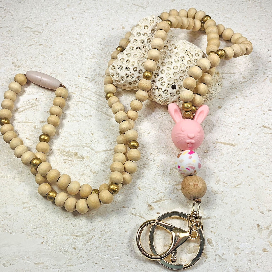 Easter Rabbit Lanyard, Easter Gifts for Teachers, Cute Bunny ID Holder ...