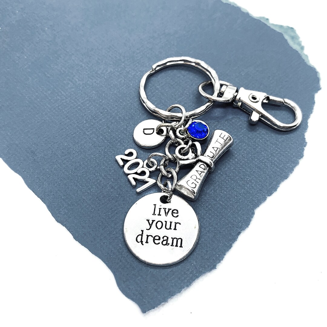 Class of 2024 Keychain, Initial Keyring, Personalized Graduation Gift ...
