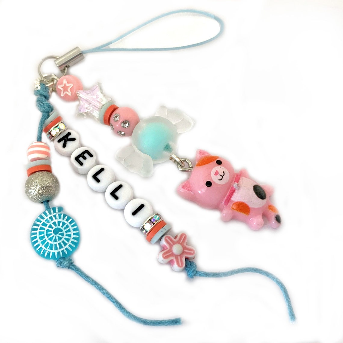 Kitty Cat Phone Charm, Name Phone Charm, Personalized Phone Accessories ...