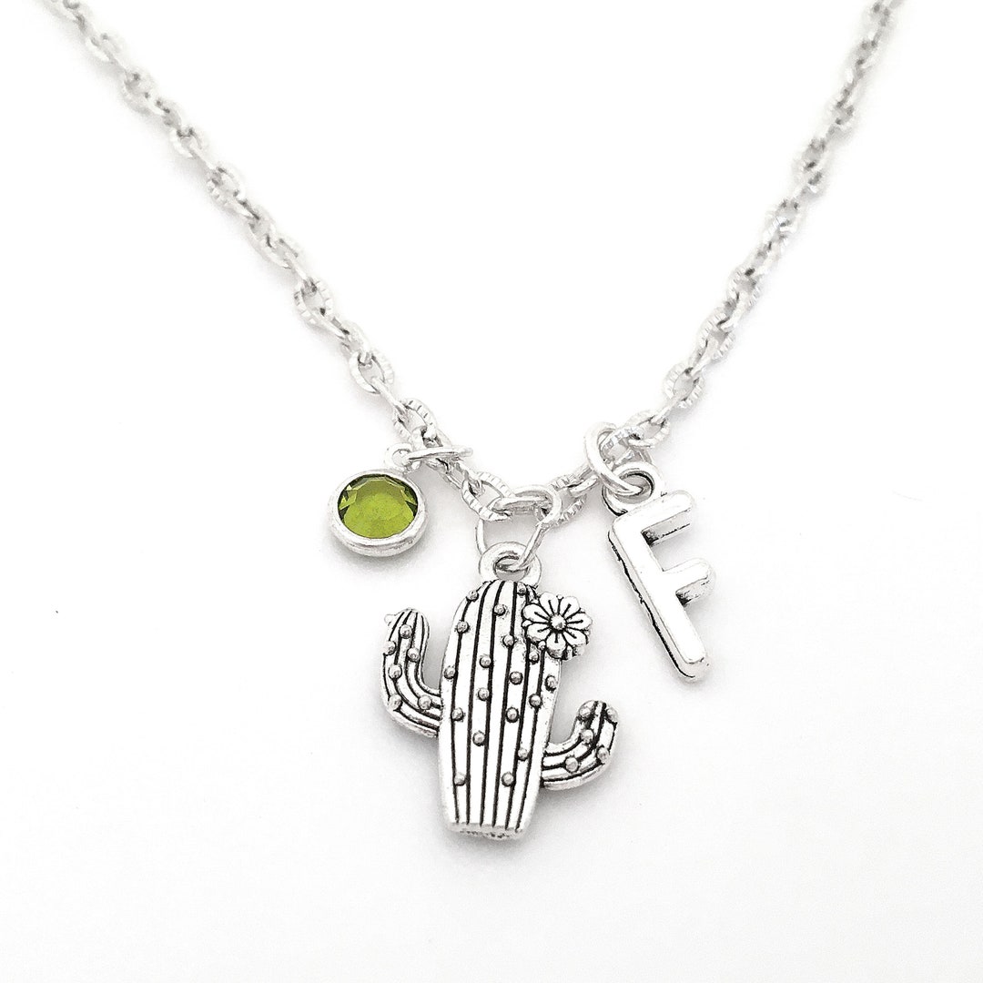 Cactus Necklace Silver, Cactus Pendant, Saguaro Necklace, Cactus ...