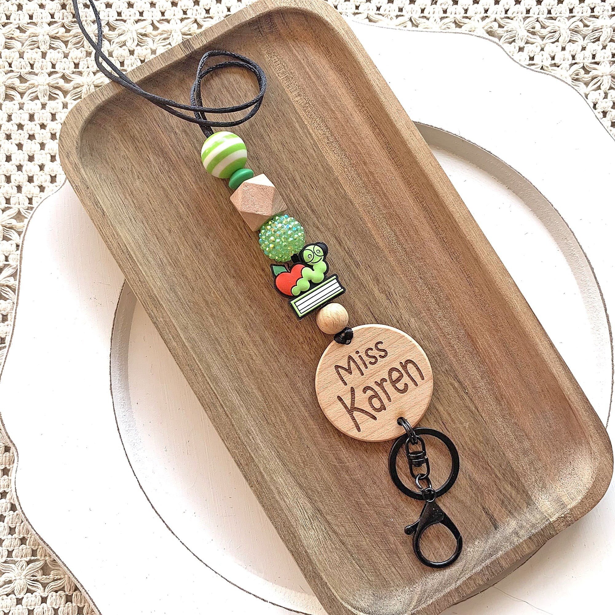 Book Worm Lanyard, Book Lover Teacher Gifts, Librarian Gifts, Silicone ...