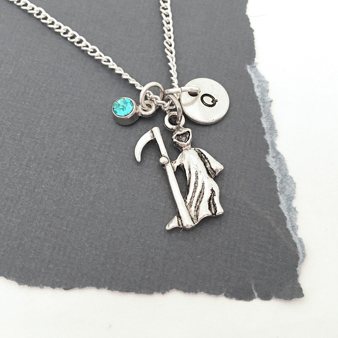 Grim Reaper Necklace, Angel of Death Necklace, Halloween Pendant ...