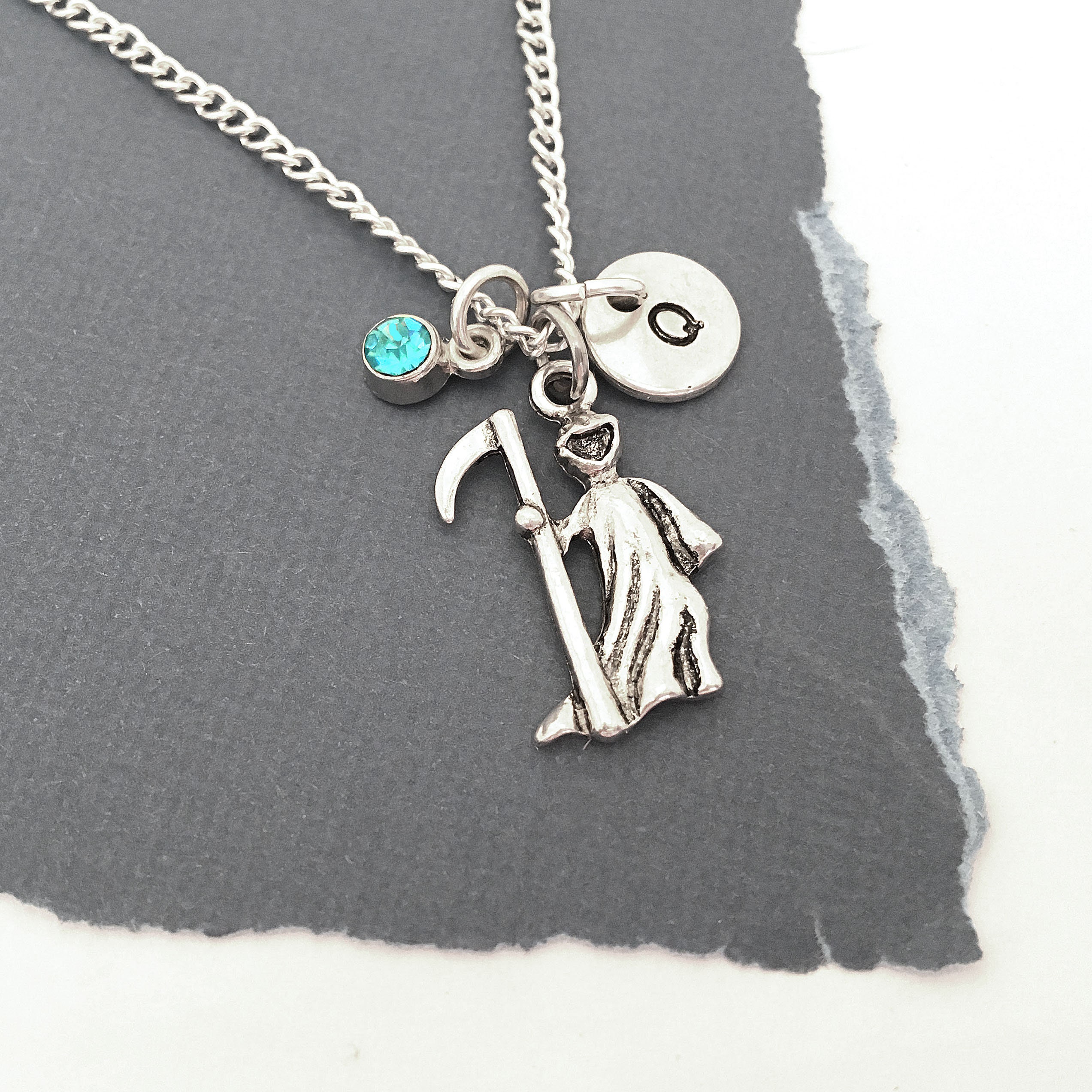 Grim Reaper Necklace, Angel of Death Necklace, Halloween Pendant ...