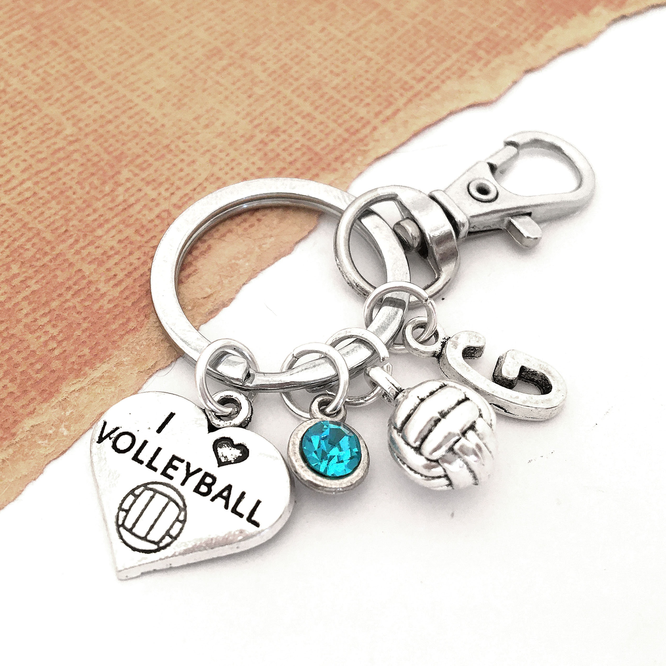 Volleyball Keychain, Volley Ball Charm Key Ring, Team Gifts ...