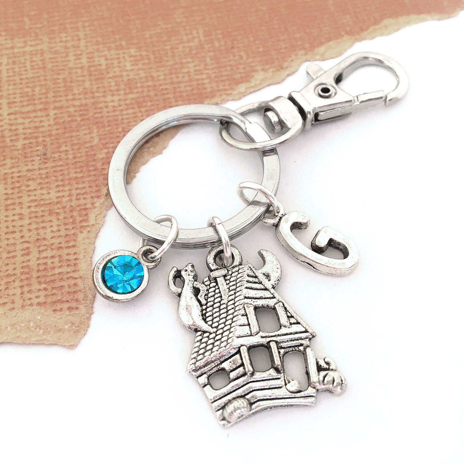 Haunted Mansion Keychain, Halloween Keychain, Halloween Haunted House ...