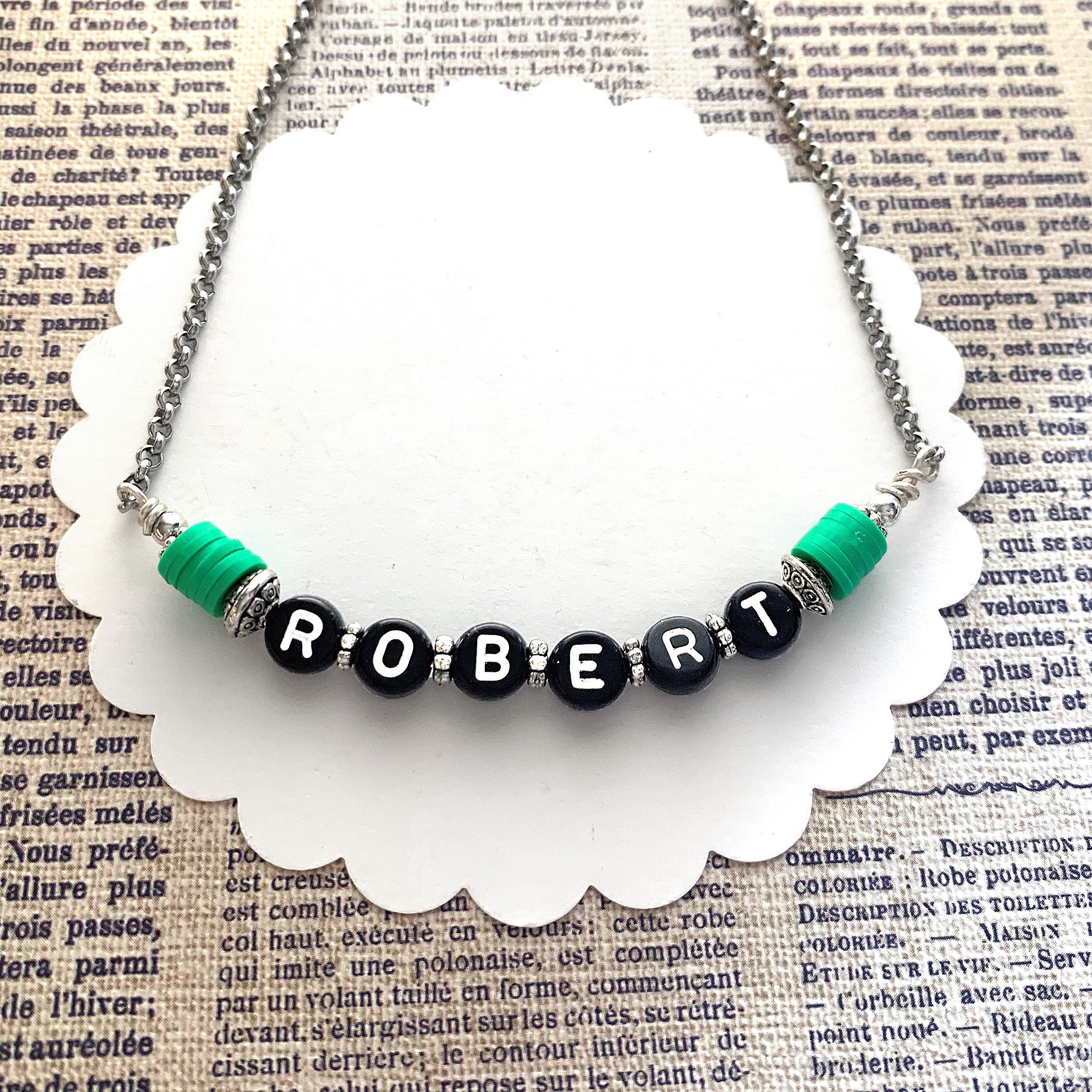 Boys Name Necklace, Custom Beaded Name Necklace for Kids, Children's ...