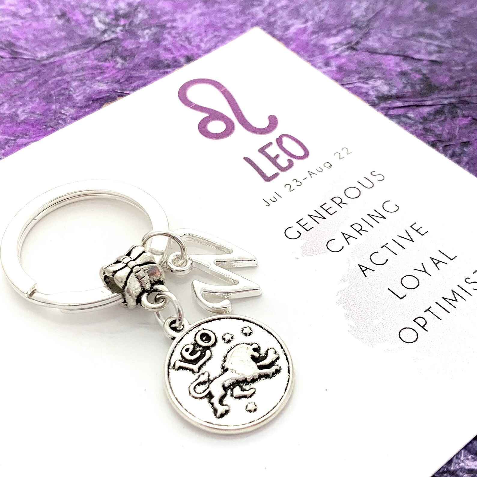 Leo Keychain Zodiac Keyring Personalized Zodiac Gifts - Etsy