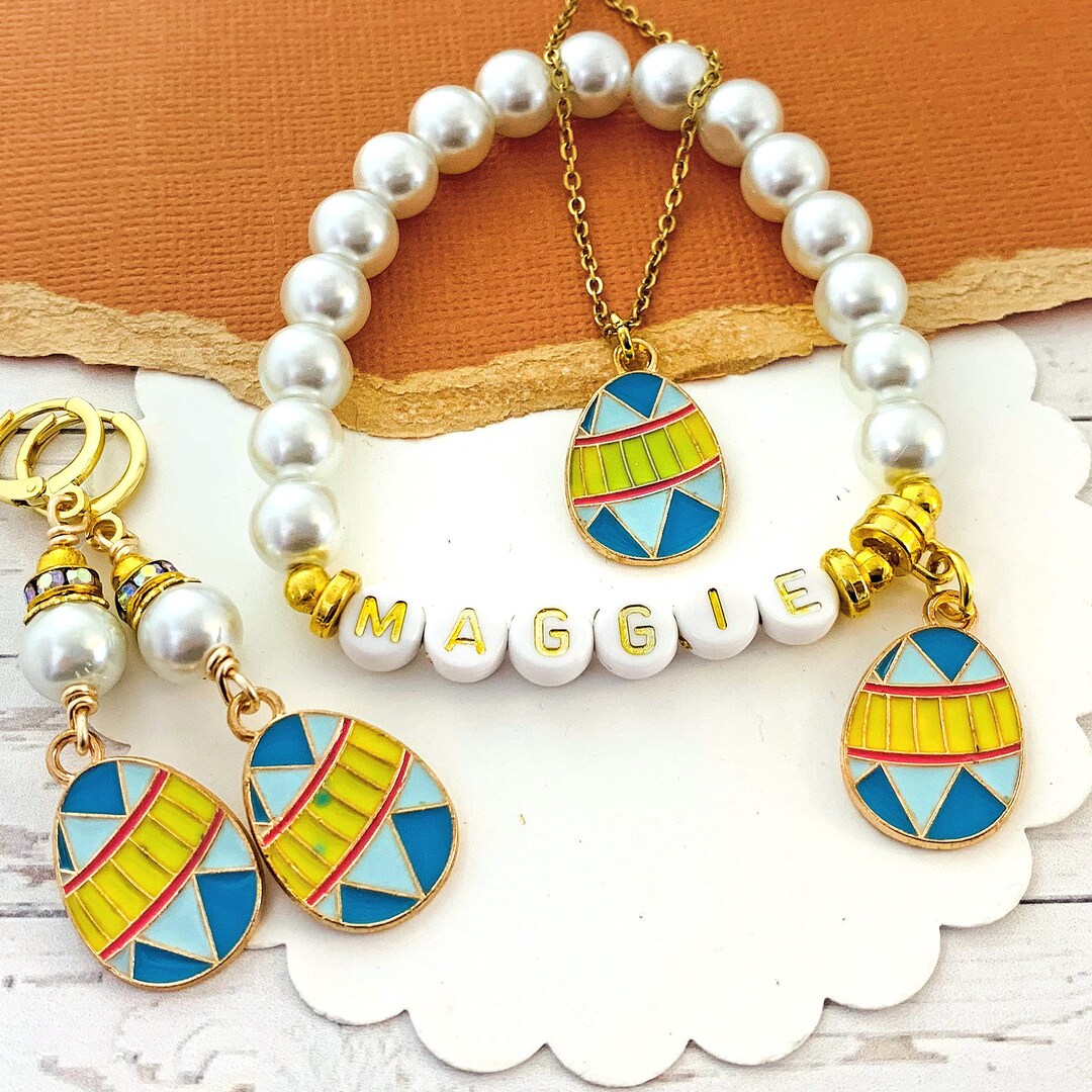 Gift From Easter Bunny, Enamel Egg Jewelry, Easter Egg Necklace ...