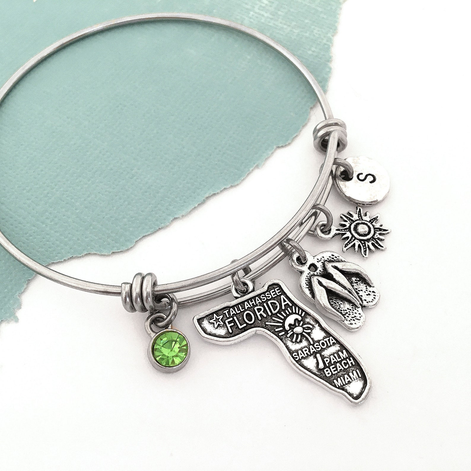 Florida Bangle Florida Bracelet Florida Charm Bracelet - Etsy