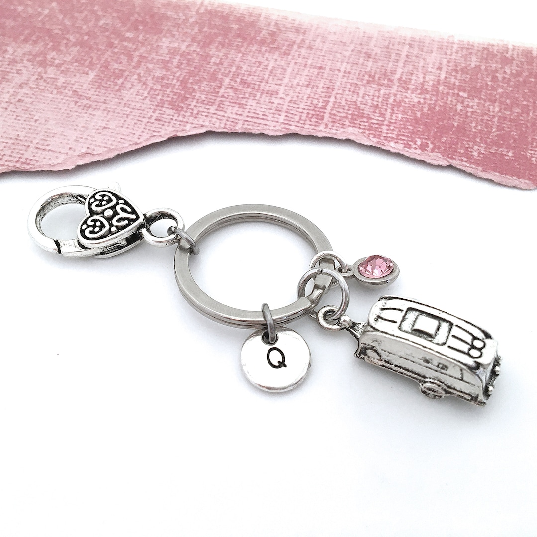 Camper Keychain, Caravan Keyring, Trailer Keychain, RV Key Chain, Happy ...