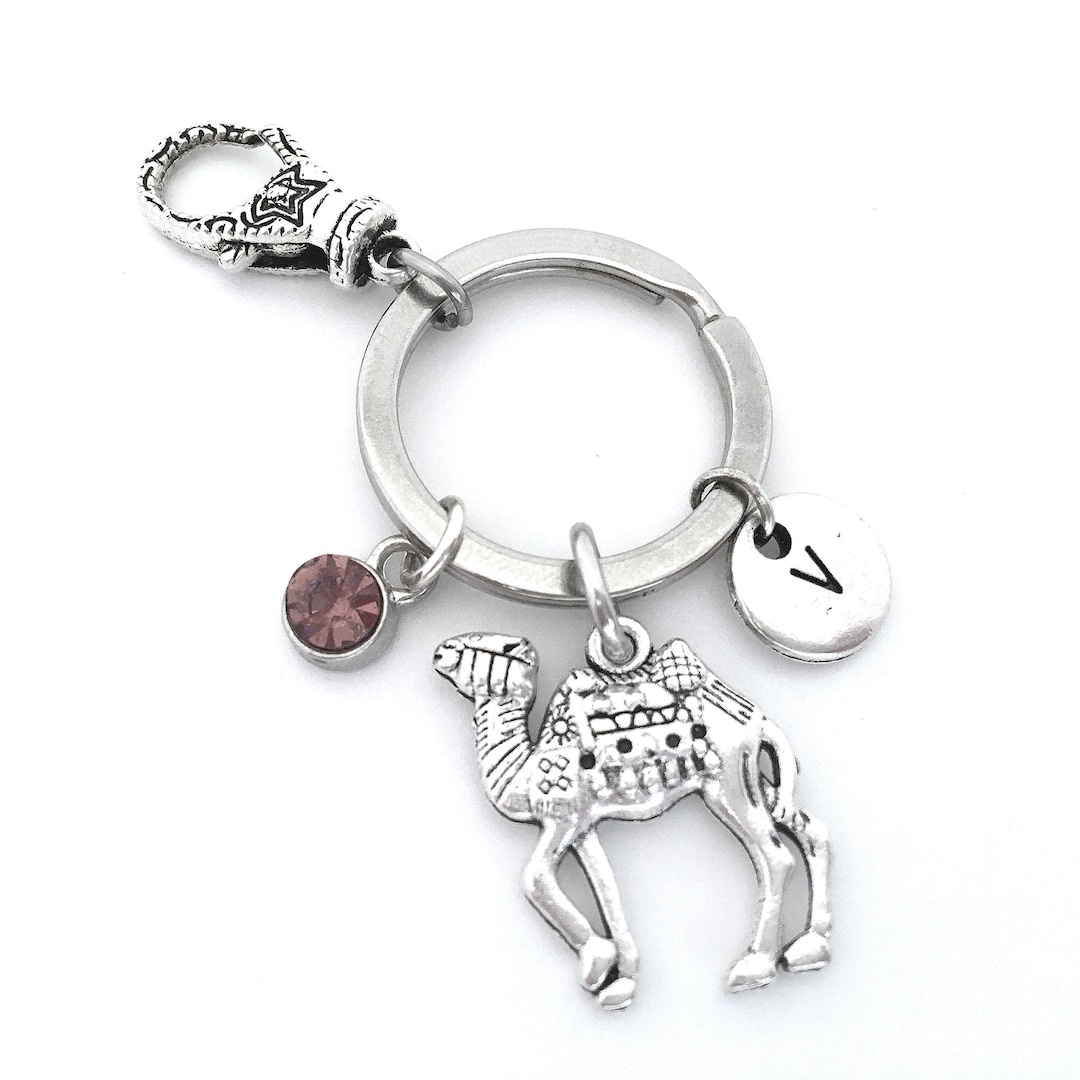 Camel Keychain, Camel Key Chain, Initial Keyring, Camel Gifts, Camel ...