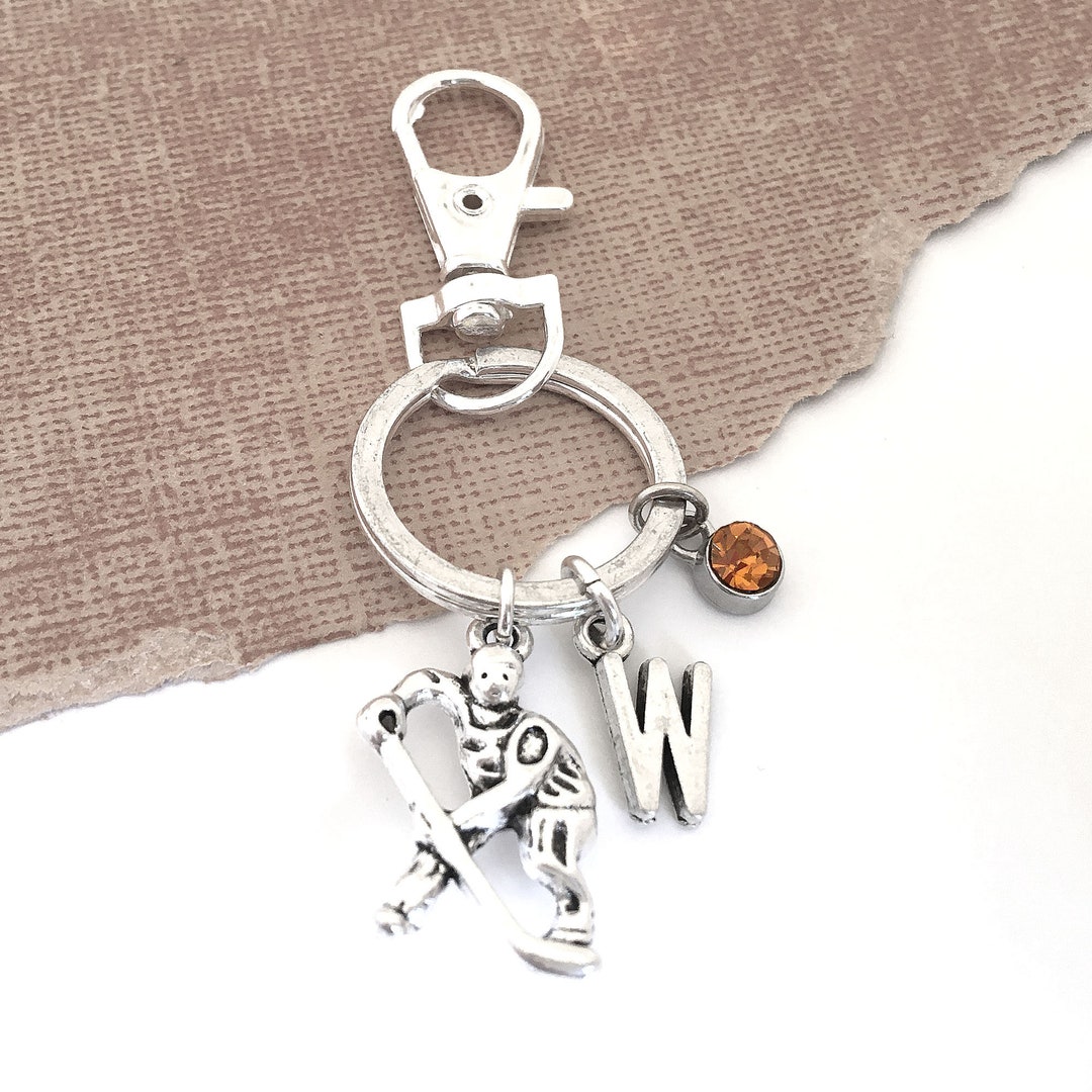 Ice Hockey Keychain Hockey Player Gifts Ice Hockey Gifts Initial ...