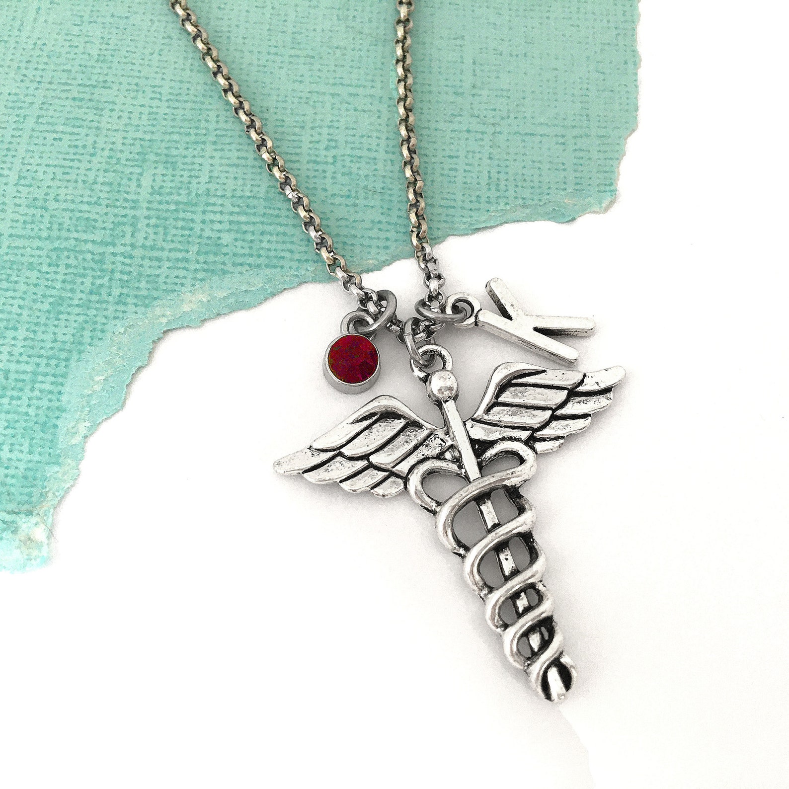 Caduceus Necklace Caduceus Pendant Caduceus Jewelry Medical | Etsy